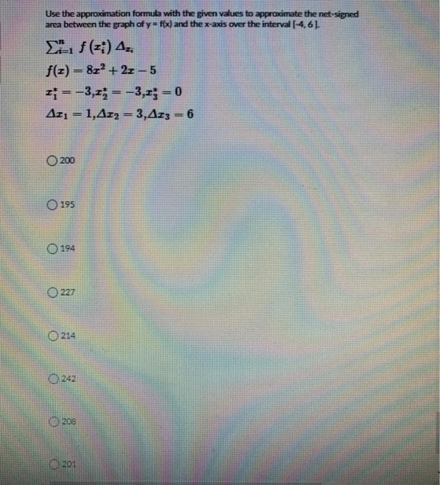 Solved Use the approximation formula with the given values | Chegg.com