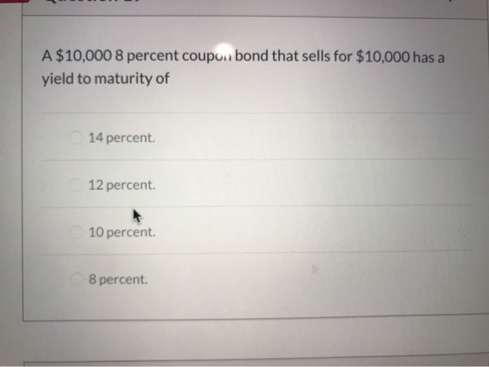 Solved A 10 000 8 Percent Coupon Bond That Sells For Chegg
