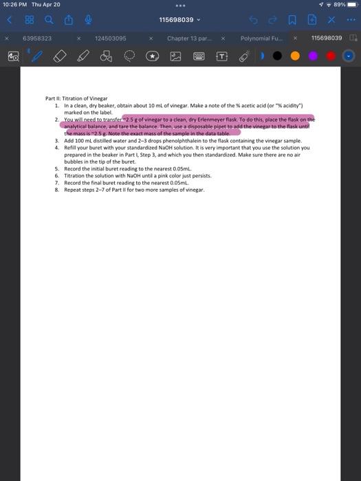 Solved In this experiment, a solution of approximately | Chegg.com