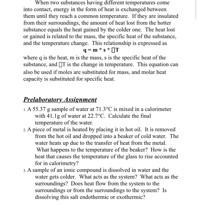 Solved Introduction to Thermochemistry Introduction This | Chegg.com