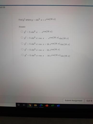 Solved Find y' where y sin cos(16) Answer Oy = $ incon | Chegg.com