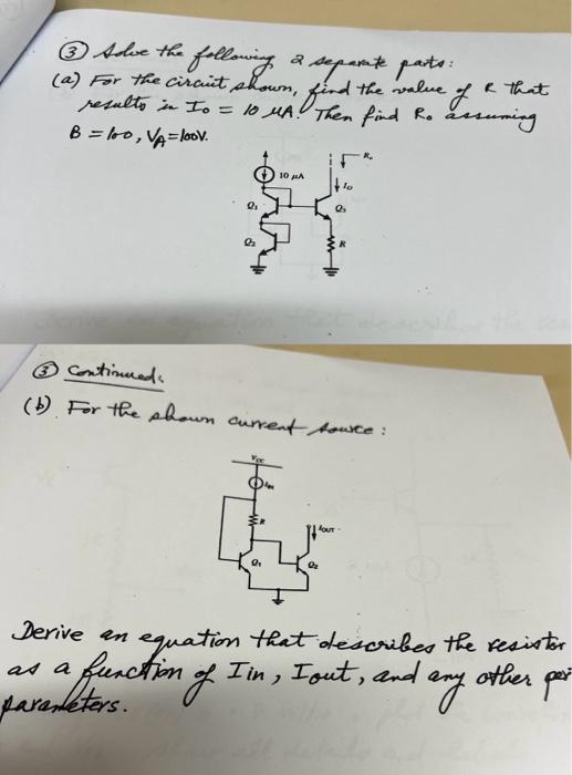 Solved (3) Slle the following 2 separate parts: (a) For the | Chegg.com