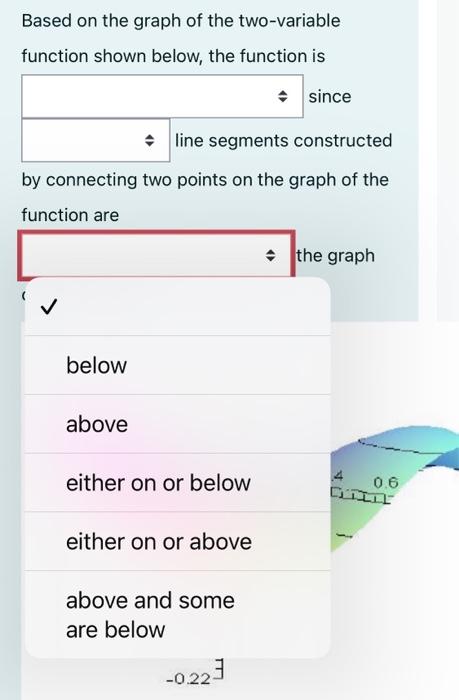 Solved Based on the graph of the two-variable function shown | Chegg.com