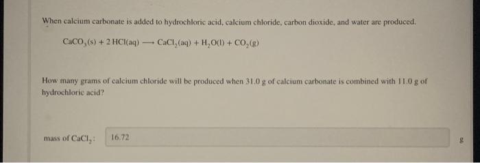 [Solved]: pls help!! When calcium carbonate is added to hydr