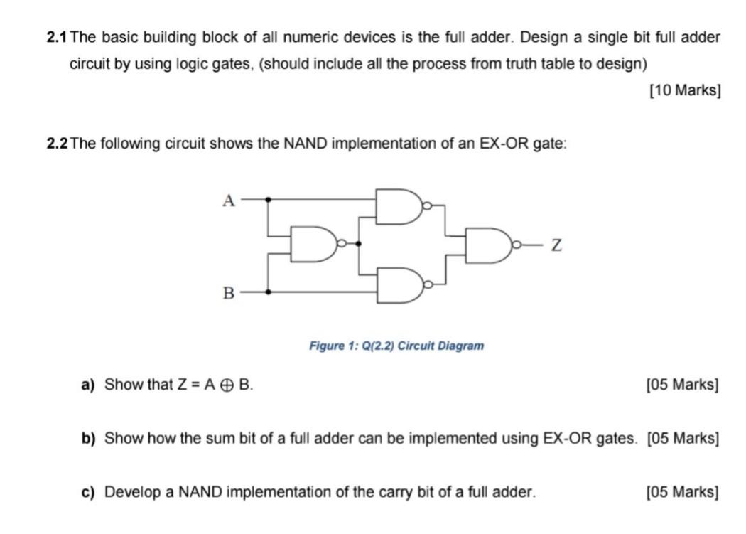 Solved 2.1The basic building block of all numeric devices is | Chegg.com