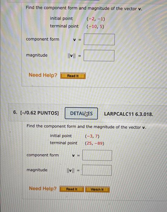 Solved Find the component form and magnitude of the vector | Chegg.com