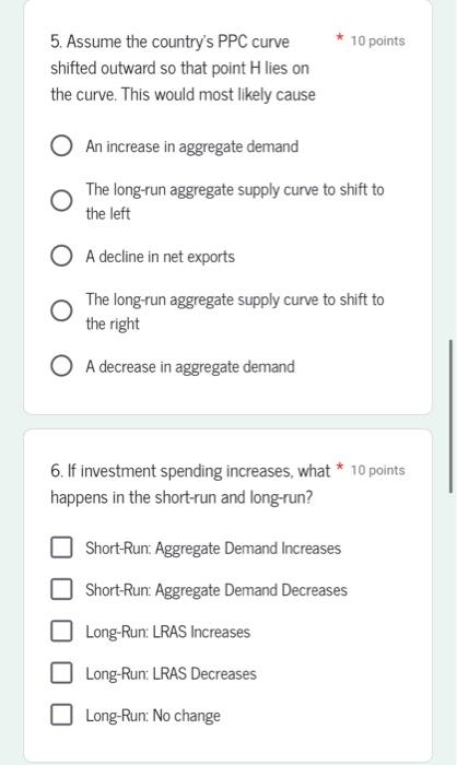 Solved 5. Assume the country's PPC curve shifted outward so | Chegg.com