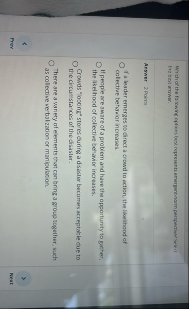 Solved Which of the following options best represents | Chegg.com
