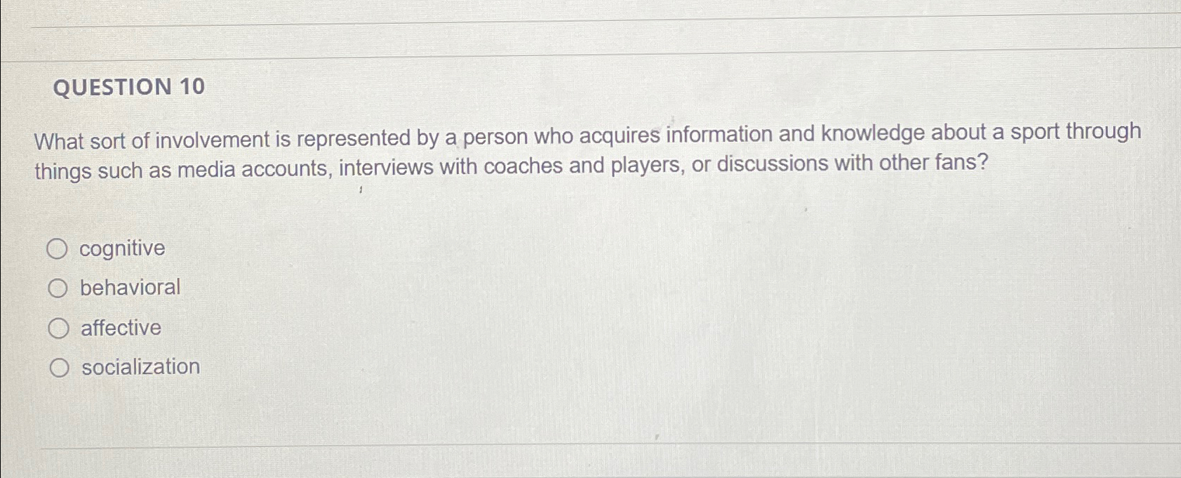 Solved QUESTION 10What sort of involvement is represented by | Chegg.com