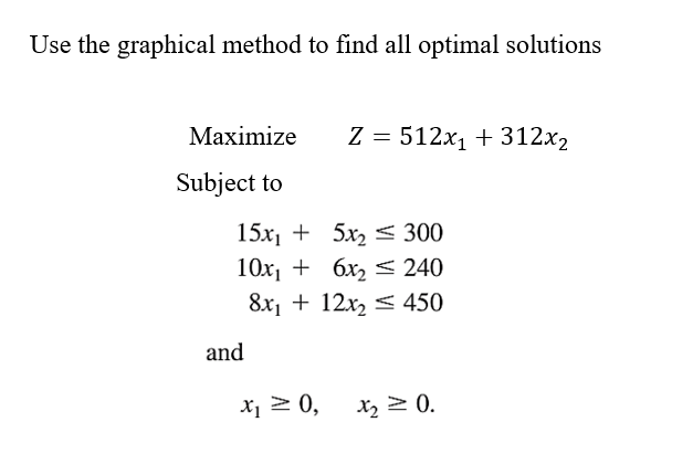 Solved Use the graphical method to find all optimal | Chegg.com