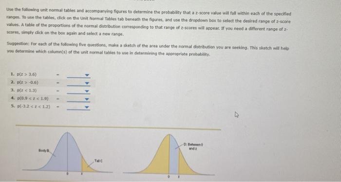 Solved Use the following unit normal tables and accompanying | Chegg.com