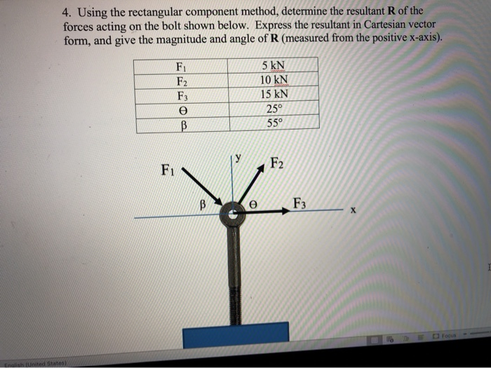 Solved 4. Using the rectangular component method, determine | Chegg.com