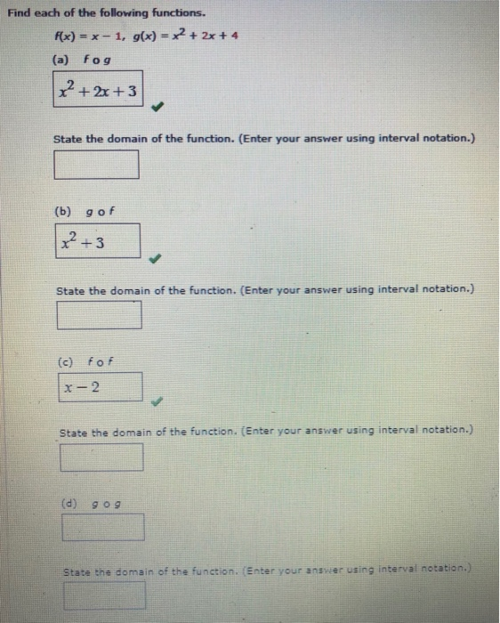 Solved Find each of the following functions. F(x) = x-1, | Chegg.com