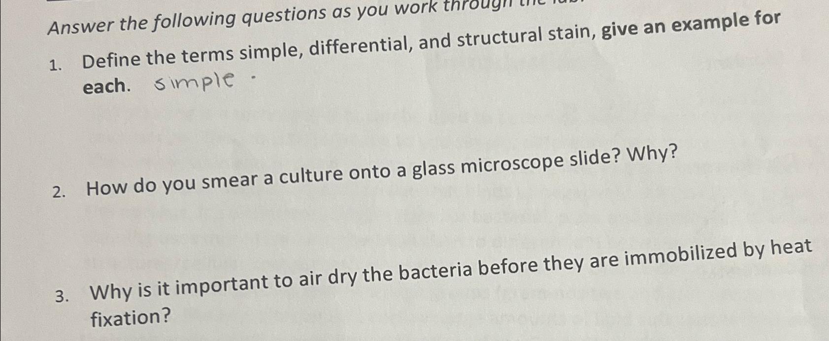 Solved Answer the following questions as you workDefine the | Chegg.com