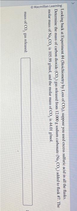 Solved Looking back at Experiment #4 (Stoichiometry by Loss | Chegg.com