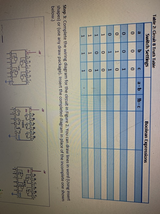 Solved Table 2: Circuit B Truth Table Switch Settings a b C | Chegg.com