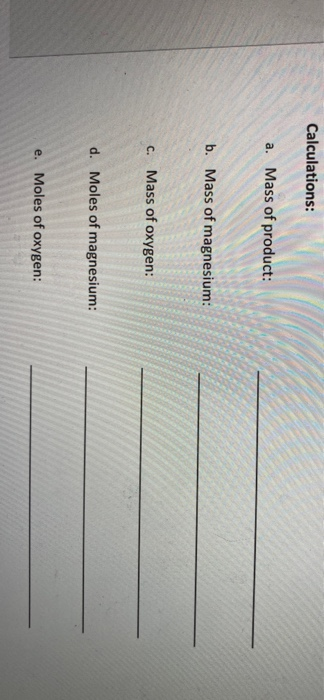 Solved Name: Data Table: Table 1. Mass data for magnesium | Chegg.com