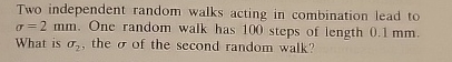 Solved Two independent random walks acting in combination | Chegg.com
