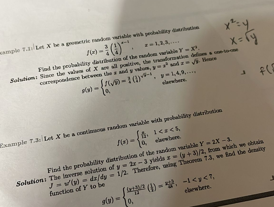 Solved cample 7.1: Let x ﻿be a geometric random variable | Chegg.com
