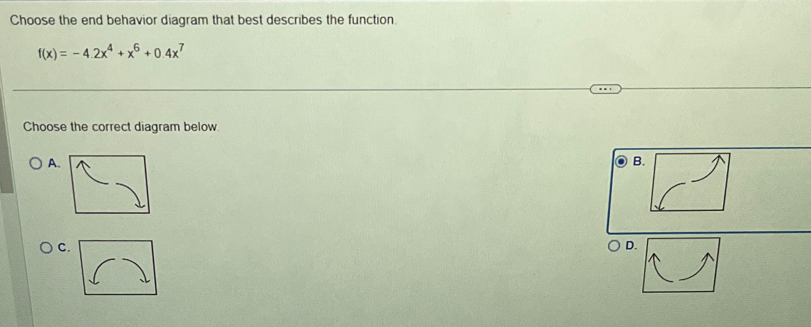 Solved Choose the end behavior diagram that best describes | Chegg.com