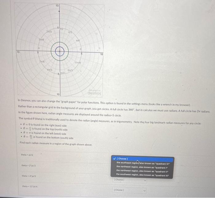 Solved In Desmos. you can also change the "graph paped" for | Chegg.com