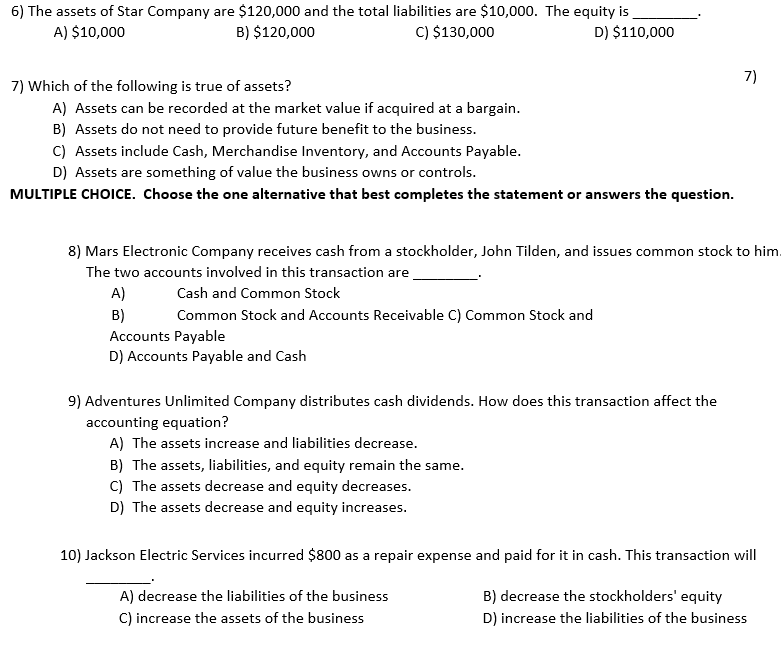Solved The assets of Star Company are $120,000 ﻿and the | Chegg.com