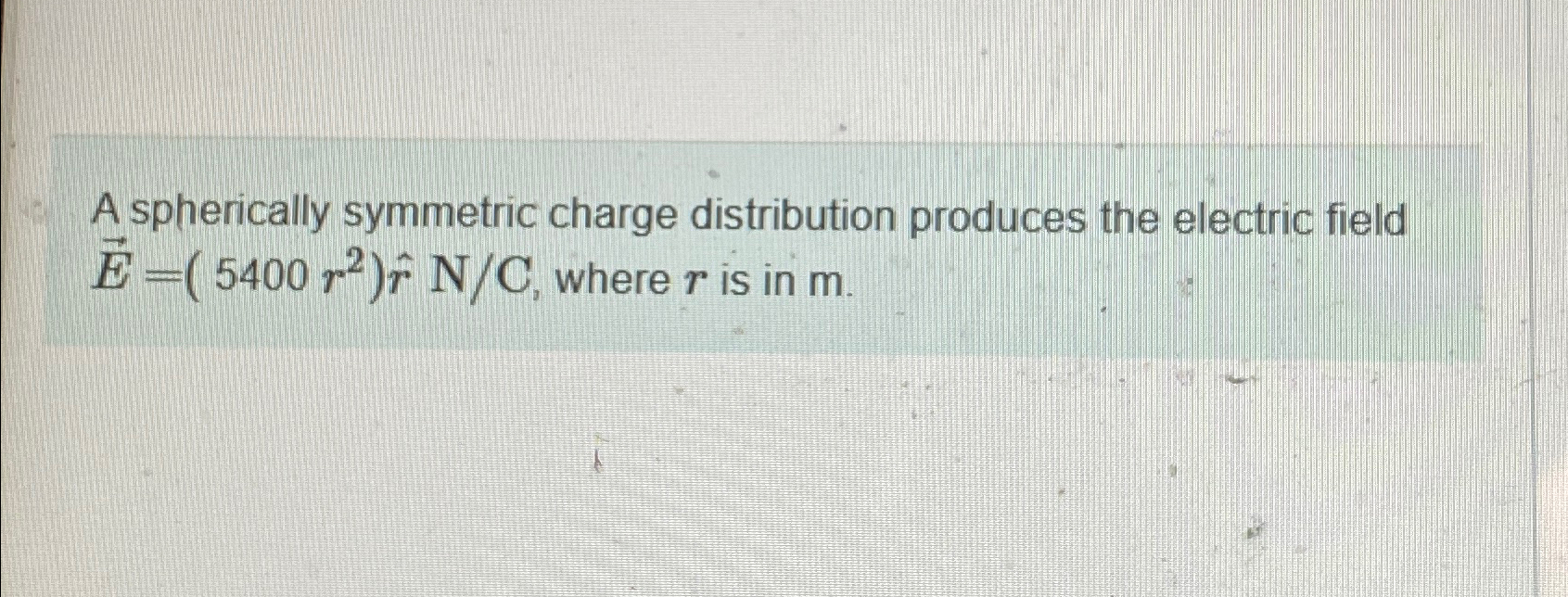 A spherically symmetric charge distribution produces | Chegg.com