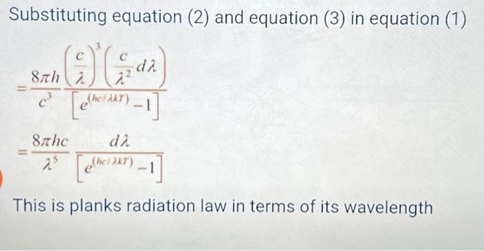 Solved 9. Planck's law can be written as a function of | Chegg.com
