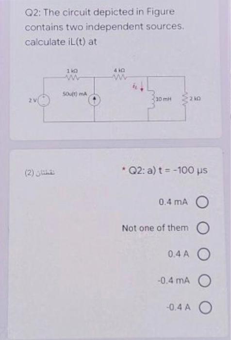Solved Q2 The Circuit Depicted In Figure Contains Two