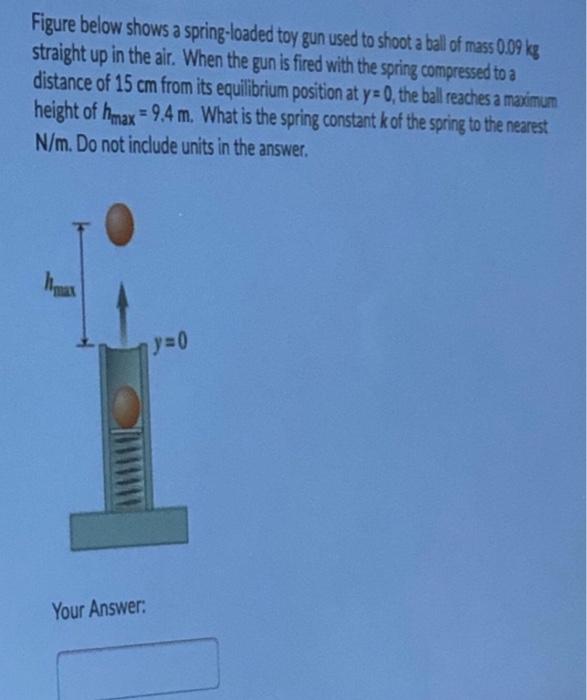 Solved Figure below shows a spring-loaded toy gun used to | Chegg.com