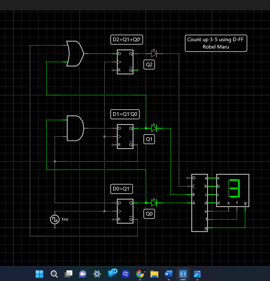 Solved Use icircuit to design a counter to count up from 2 | Chegg.com