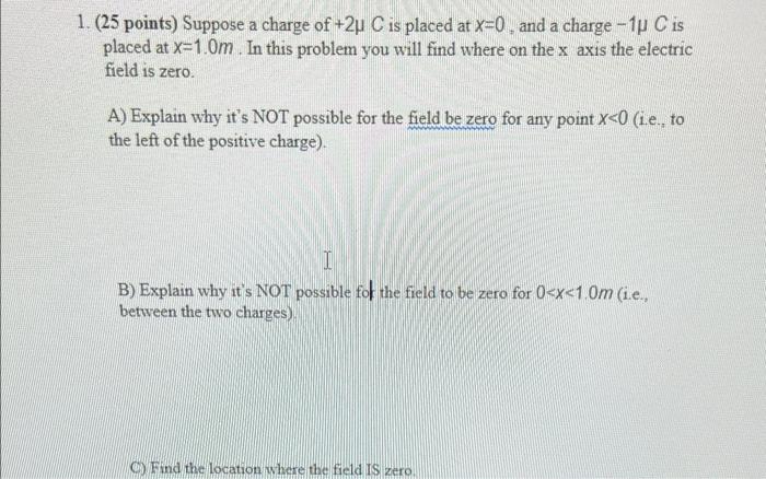 Solved ( 25 points) Suppose a charge of +2μC is placed at | Chegg.com Solved ( 25 points) Suppose a charge of +2μC is placed at | Chegg.com