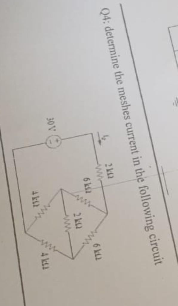 Solved Q4: determine the meshes current in the following | Chegg.com
