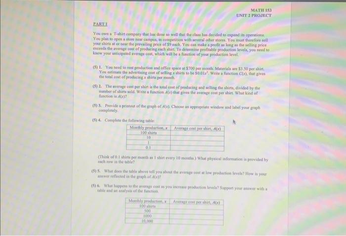 Solved PARTI You owe a T-ahin company that has done so well | Chegg.com