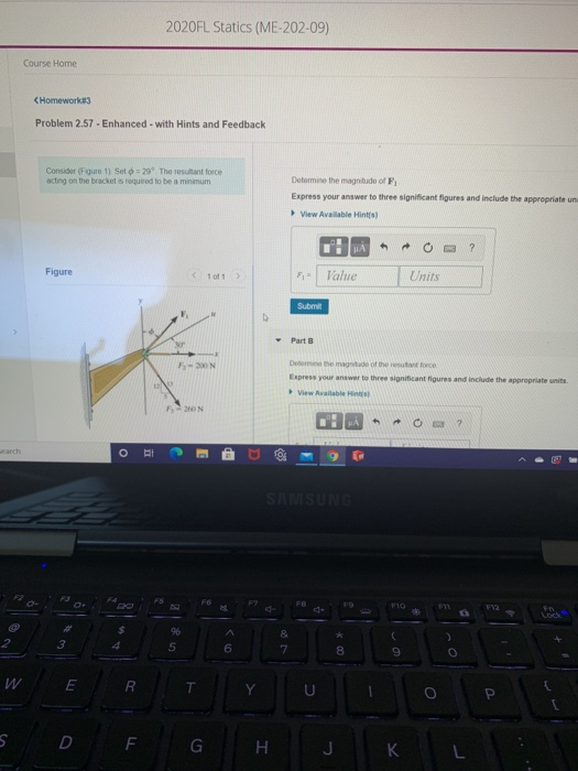 Solved 2020FL Statics (ME-202-09) Course Home Homework#3 | Chegg.com