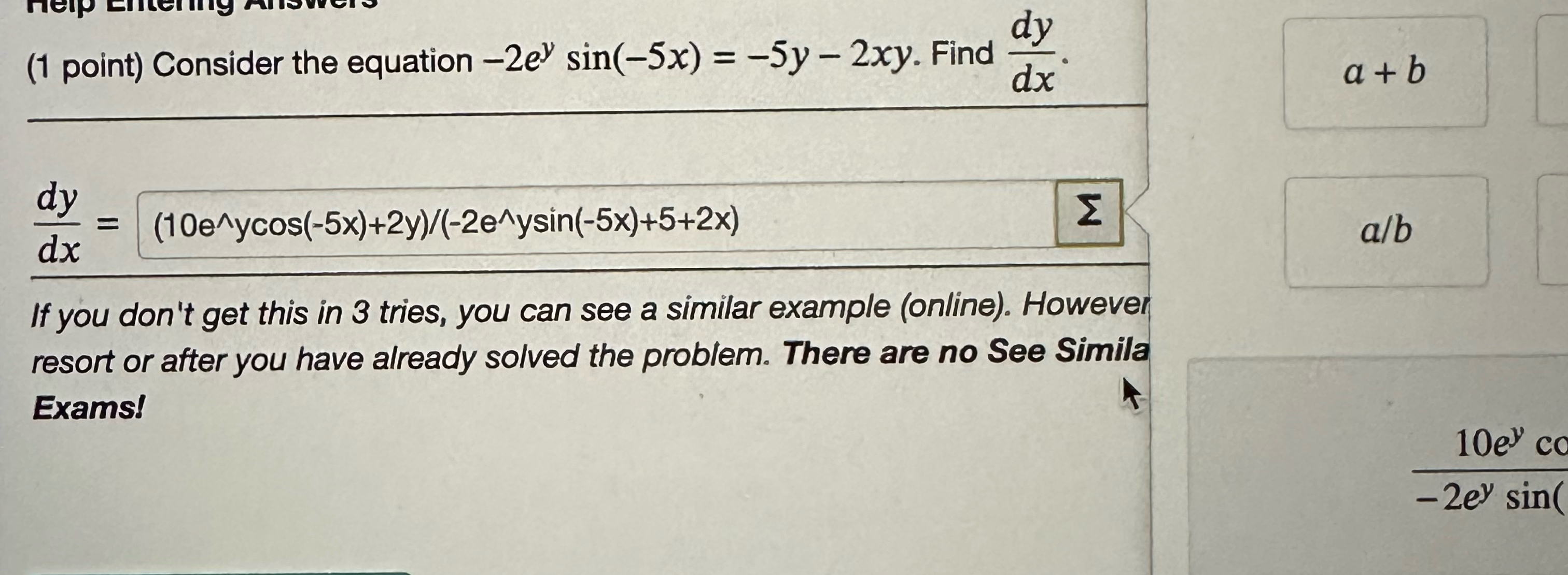 Solved ( 1 ﻿point) ﻿Consider the equation | Chegg.com