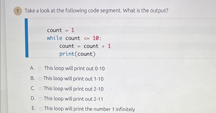 Solved Take a look at the following code segment. What is | Chegg.com