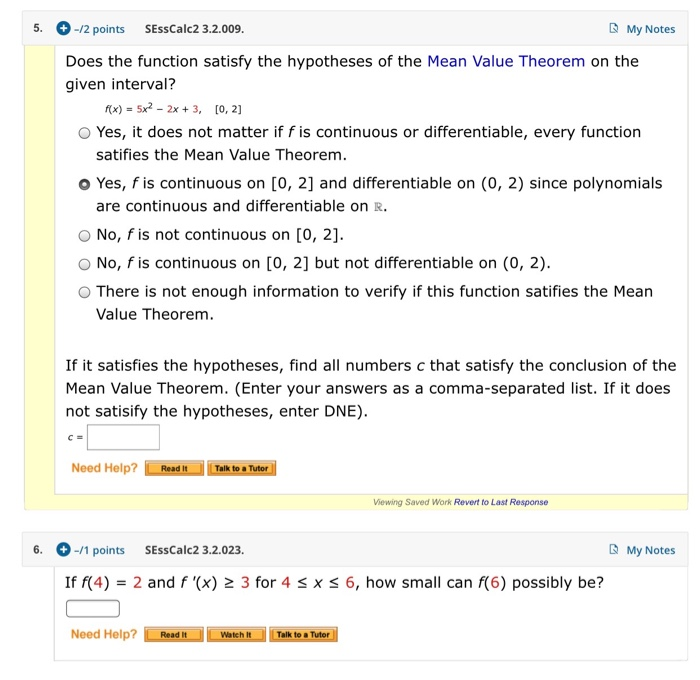 Solved 5. Does the function satisfy the hypotheses of the | Chegg.com