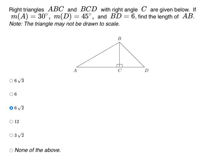 Solved Right triangles ABC and DBC with right angle C are | Chegg.com