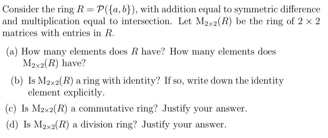 Solved Ring theory. Please can someone help with all 4 | Chegg.com