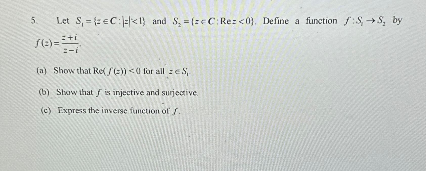 Solved Let S1={zinC:|z|