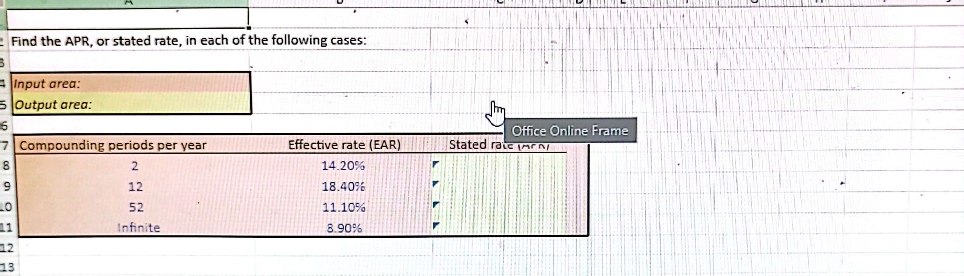 Solved Find the APR, or stated rate, in each of the ase | Chegg.com