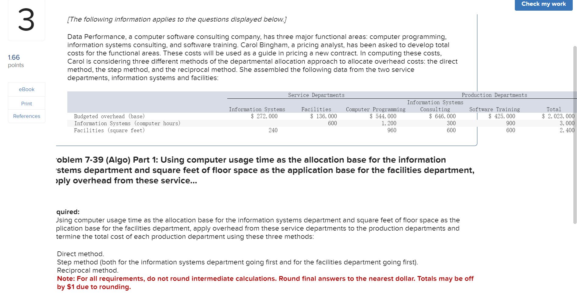 Solved 'oblem 7-39 (Algo) ﻿Part 1: Using computer usage time | Chegg.com