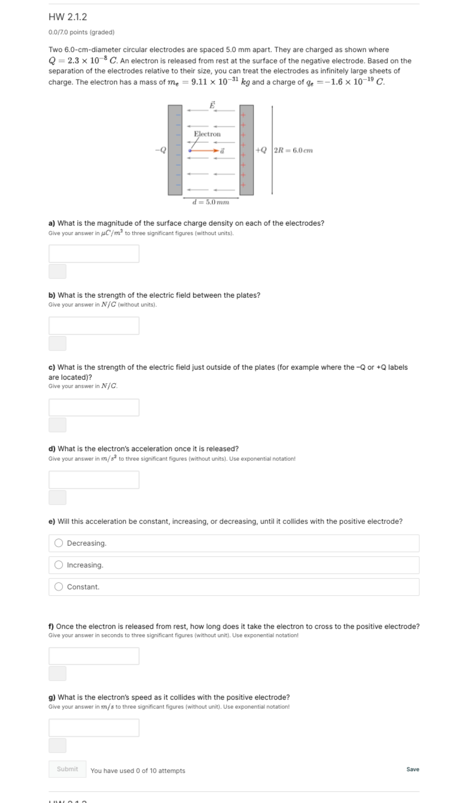 Solved HW 2.1.20.07.0 ﻿points (graded)Two 6.0 -cm-diameter | Chegg.com