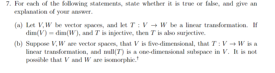 Solved For each of the following statements, state whether | Chegg.com
