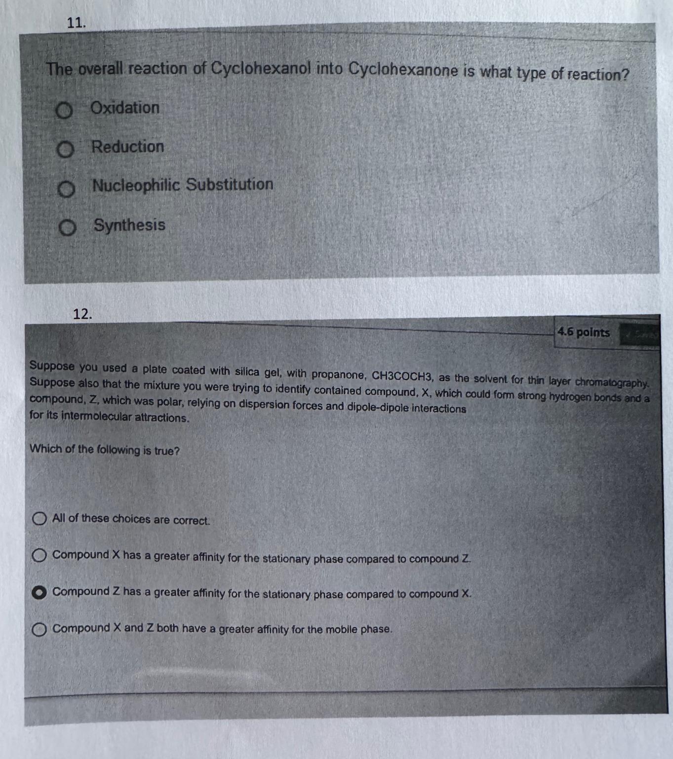 Solved The overall reaction of Cyclohexanol into | Chegg.com