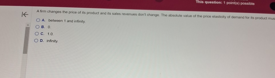 Solved This question: 1 ﻿point(s) ﻿possibleA firm changes | Chegg.com