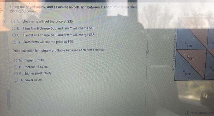 Solved Using the payoff matrix, and assuming no collusion | Chegg.com