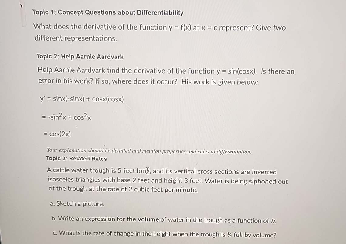 Solved Topic 1: Concept Questions about | Chegg.com