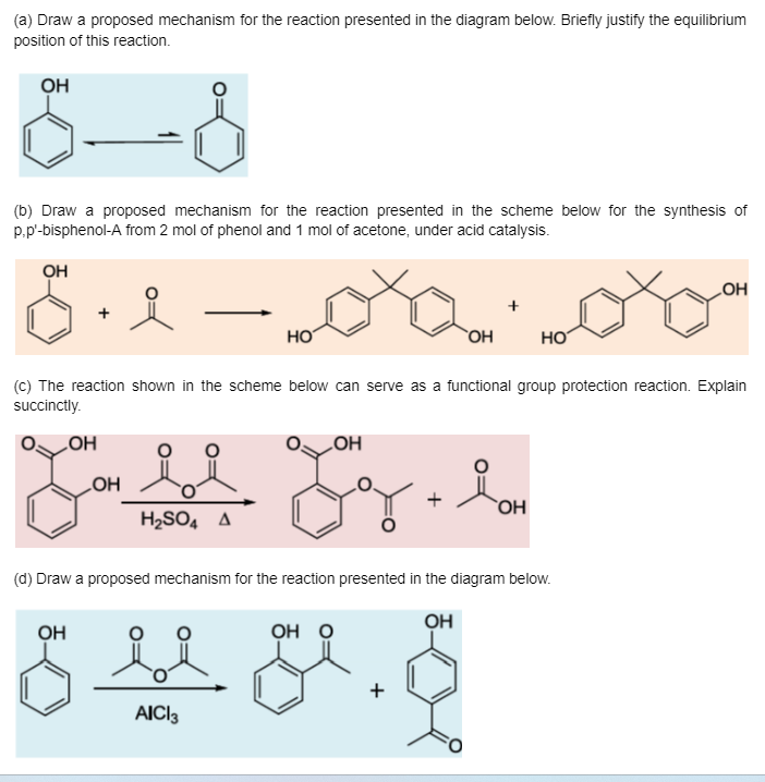 Solved (a) ﻿Draw a proposed mechanism for the reaction | Chegg.com